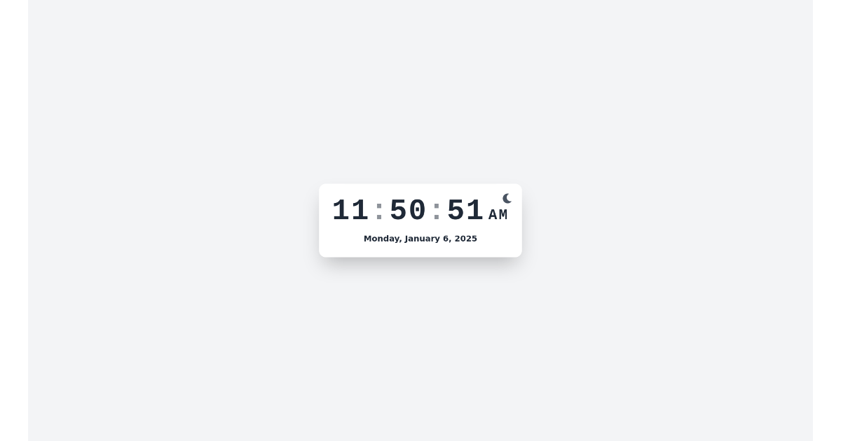 Create a Digital Clock in React with Tailwind CSS