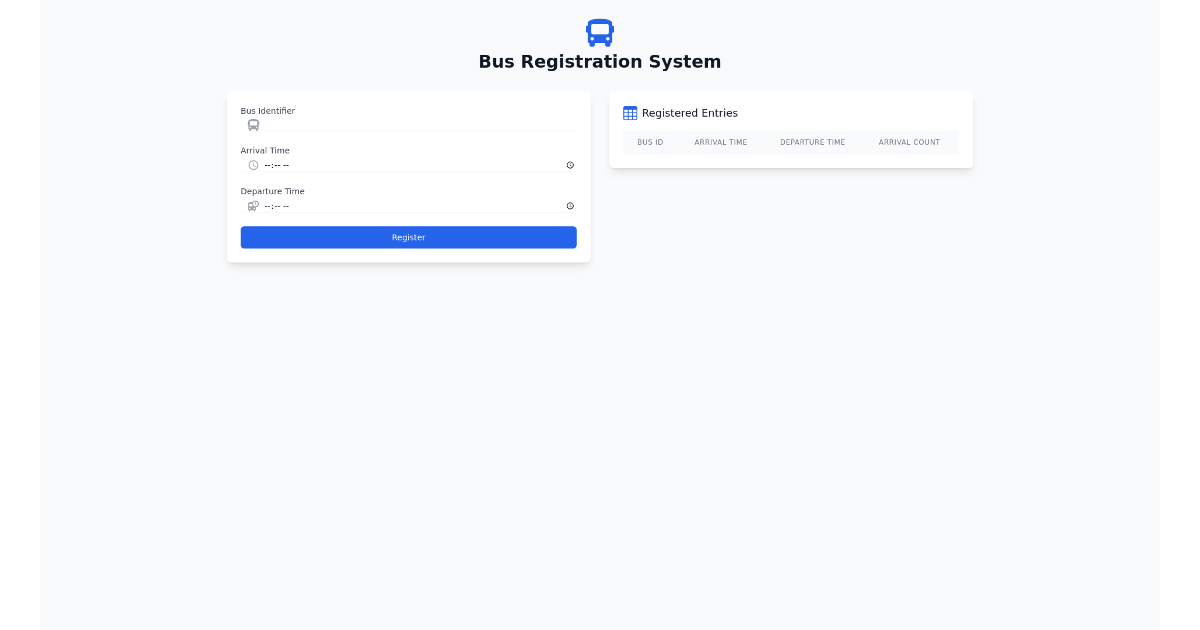 Bus Registration System - Free React, Tailwind Component