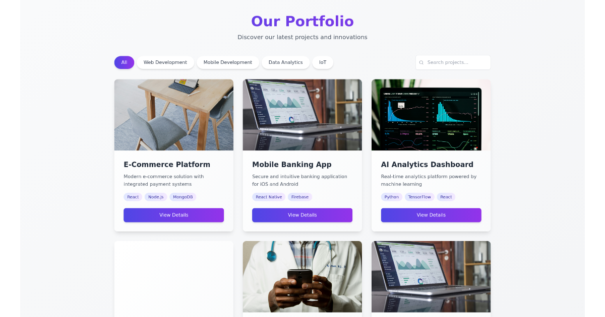 Portfolio Data - Free React, Tailwind Component
