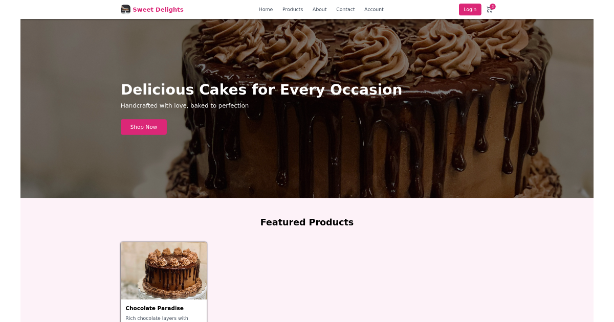 Cake Shop Homepage - Free Html, Tailwind Component