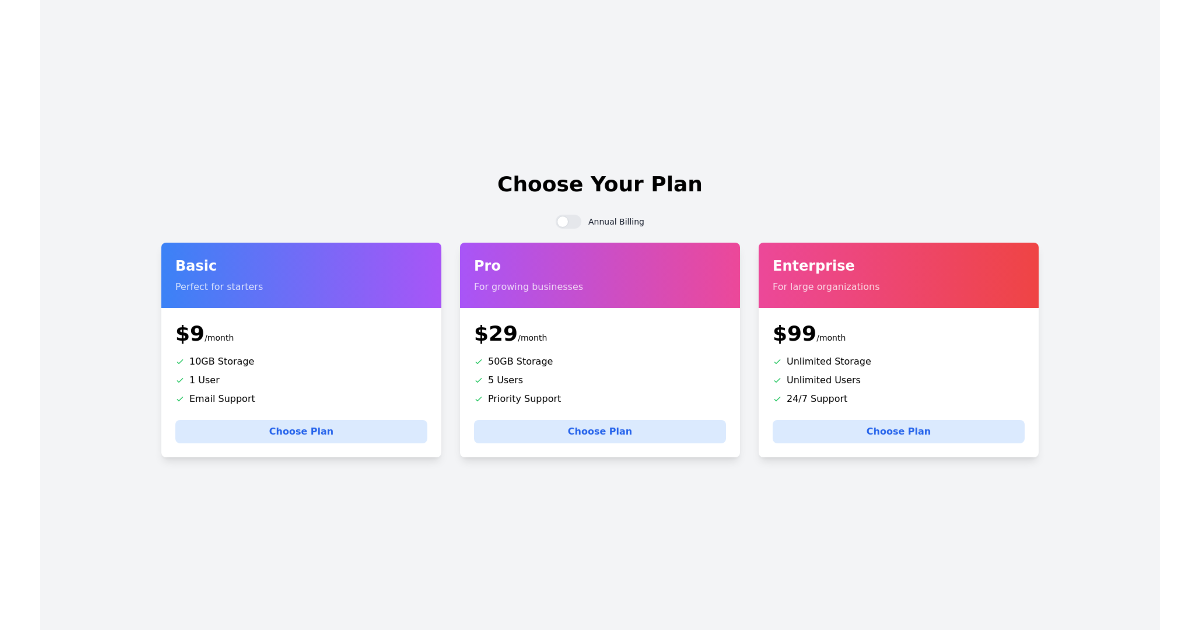 Feature- Rich Pricing Cards - Free Html, Tailwind Component