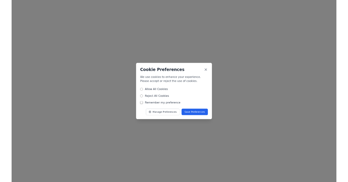 Cookie Settings Modal - Free React, Tailwind Component