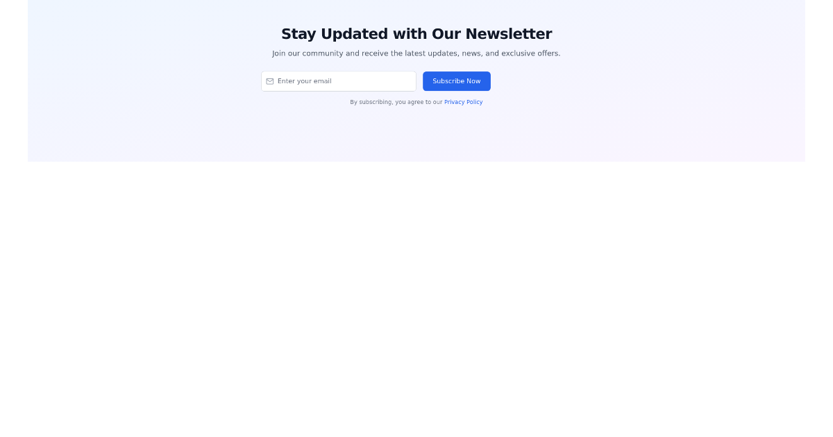 Newsletter Subscription - Free React, Tailwind Component