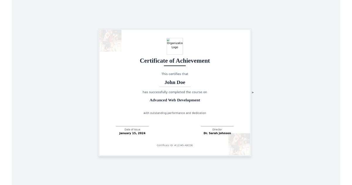 Elegant Certificate Generator - Free Html, Tailwind Component