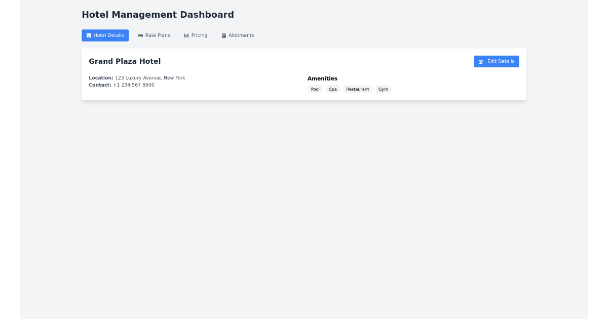 Hotel Dashboard - Free React, Tailwind Component