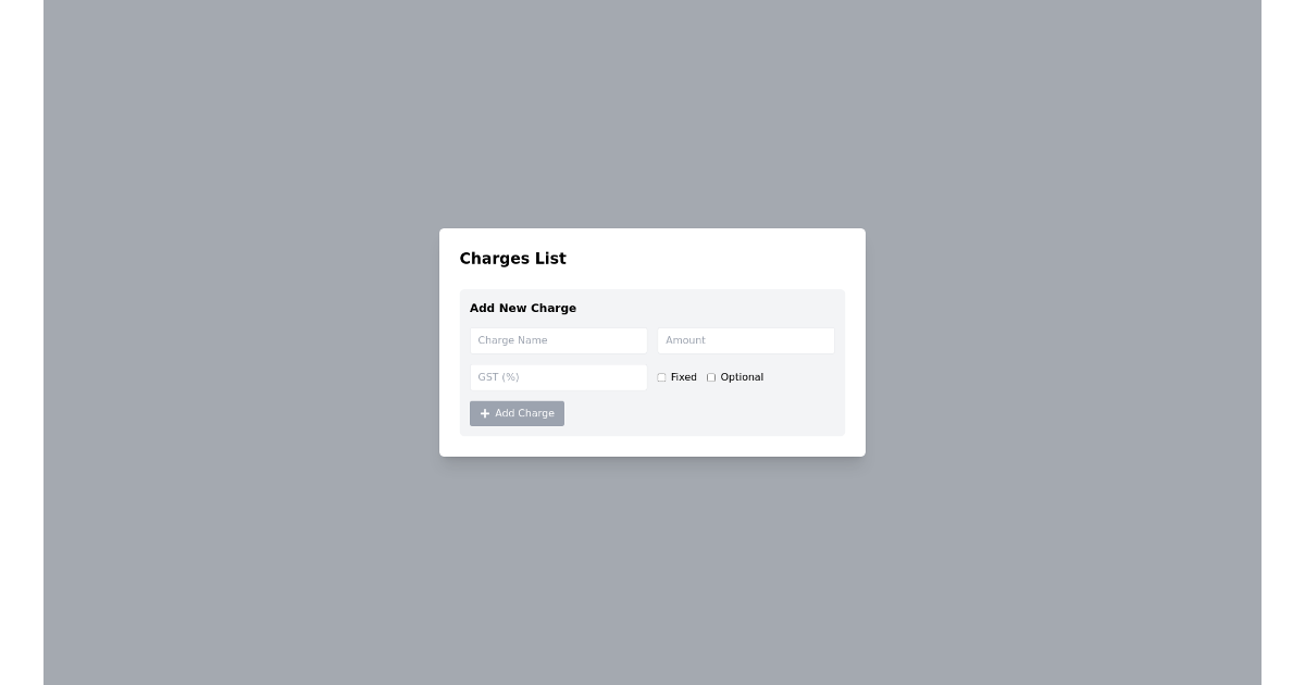 Charges List Popup - Free React, Tailwind Component