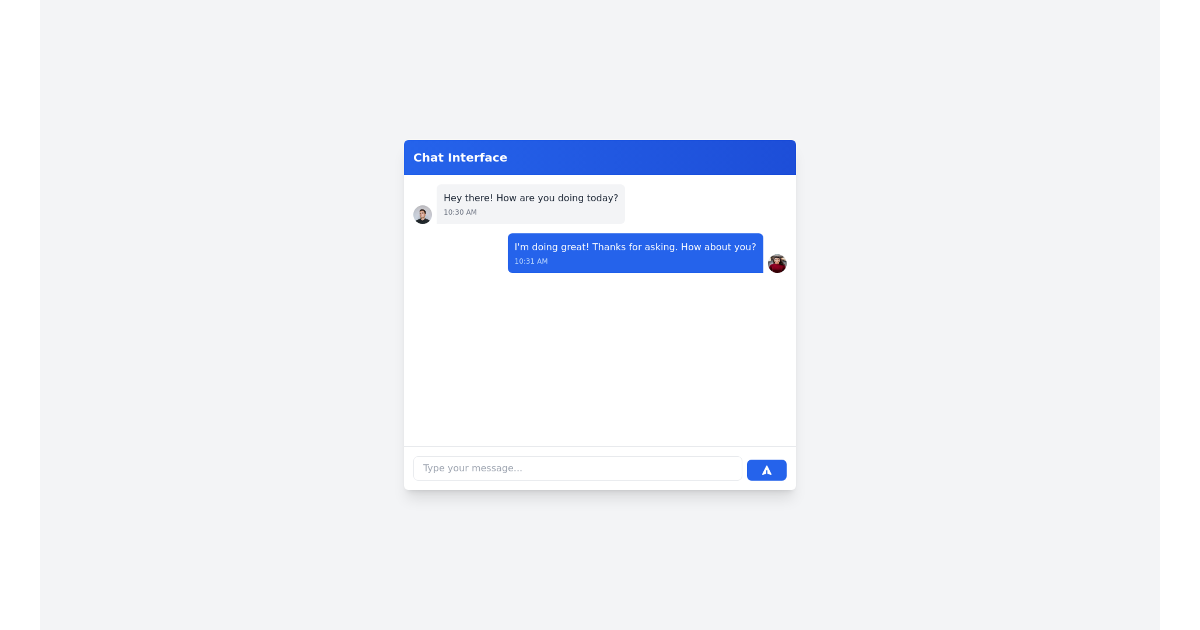 Modern Chat Interface - Free Html, Tailwind Component