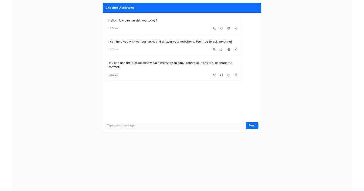 Chatbot U I - Free React, Tailwind Component