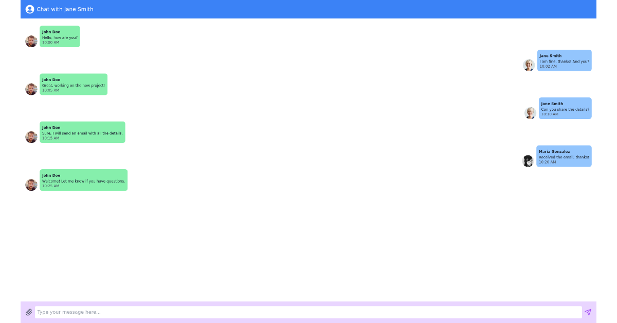 Chat Box With Footer - Free React, Tailwind Component