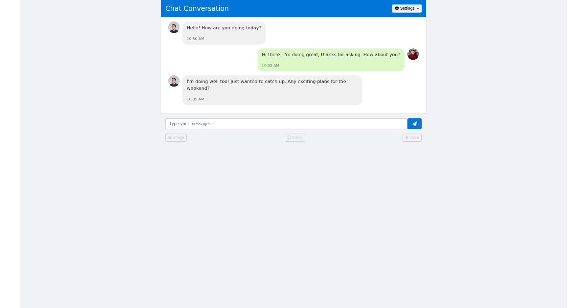 Interactive Chat Conversation - Free Html, Bootstrap Component