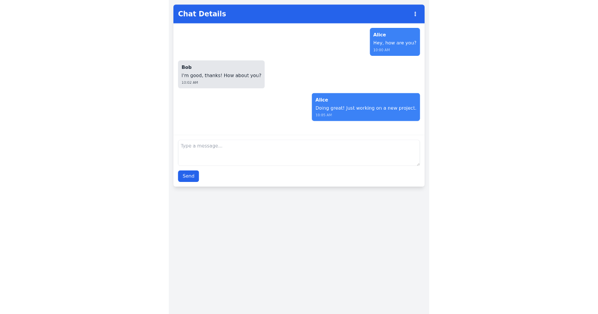 Chat Details View Free React Tailwind Component