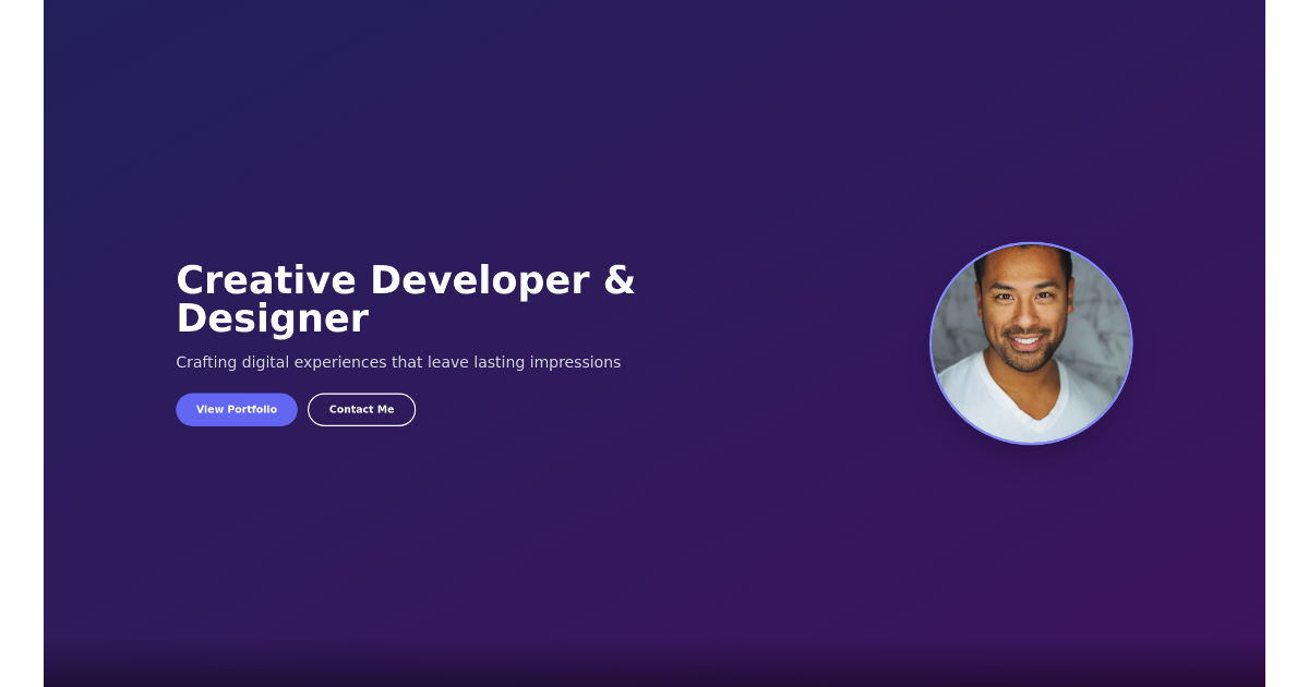 Portfolio Hero Section - Free Html, Tailwind Component