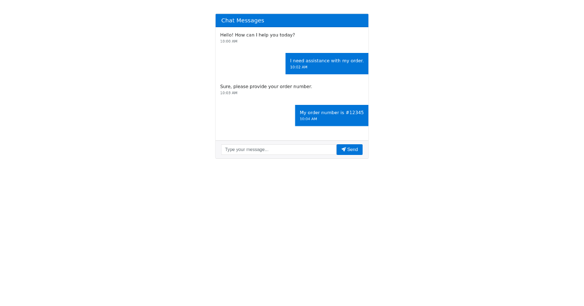 Simple Chat Interface - Free Html, Bootstrap Component