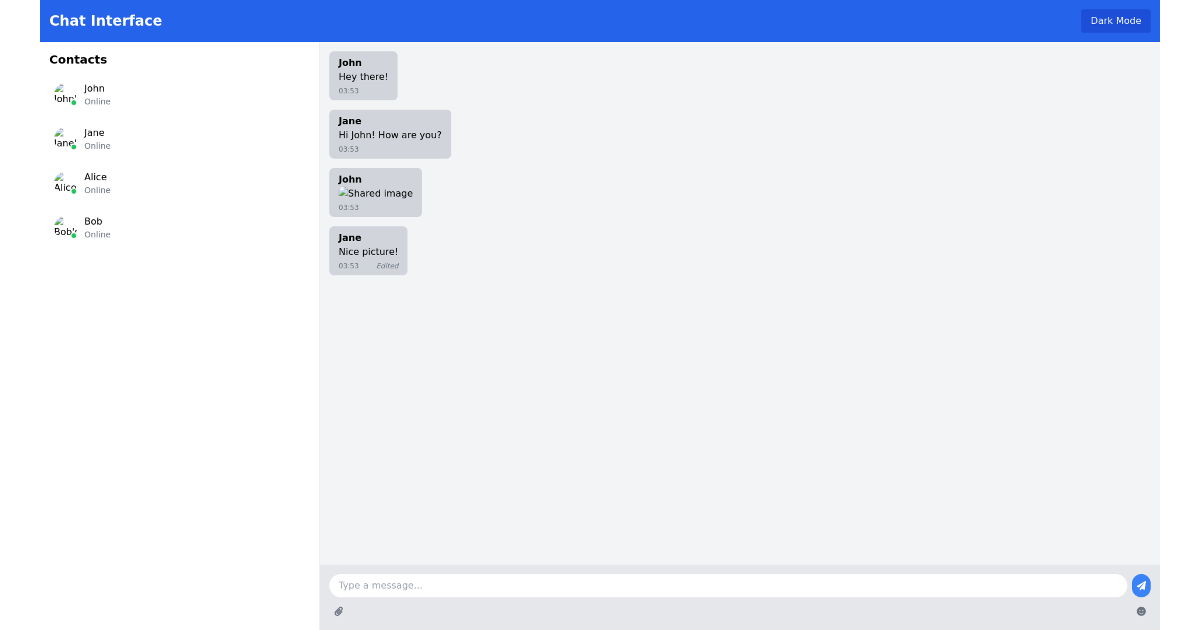 Chat Interface - Free React, Tailwind Component