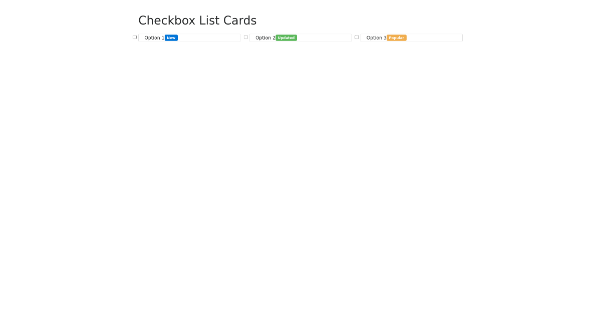 Bootstrap Checkbox List Cards with Toggle Background - HTML Component