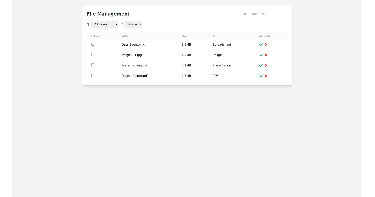 React Tailwind Checkbox List for Sorting, Filtering, and Moderation