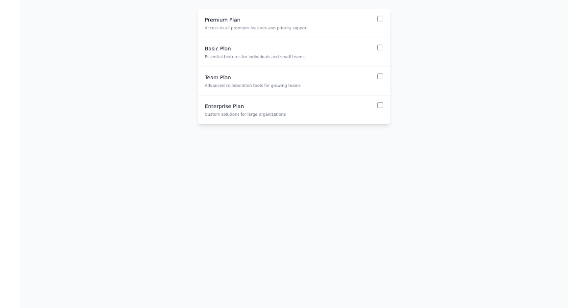 Modern Checkbox List - Free Html, Tailwind Component