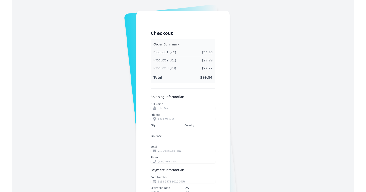 Tailwind React Checkout Form Summary Component