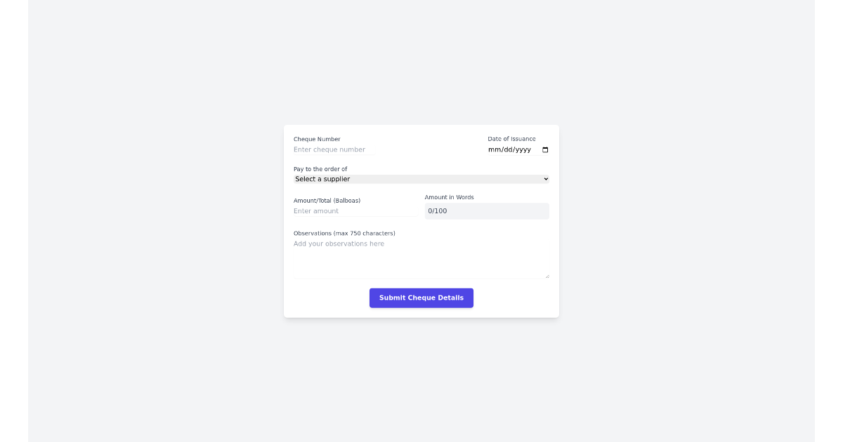 Cheque Details Component - Free Html, Tailwind Component