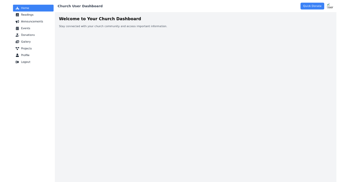 Church User Dashboard - Free React, Tailwind Component