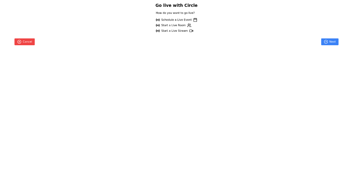 Go Live Options Step - Free React, Tailwind Component