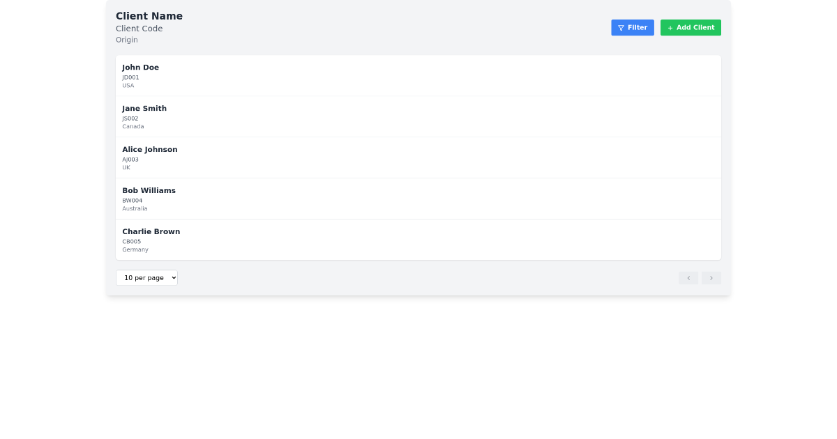 List Component - Free React, Tailwind Component