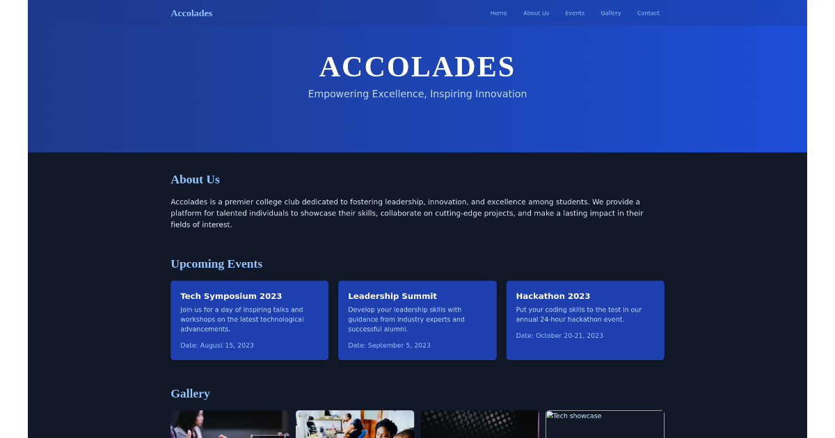 Accolades Collage Club - Free Html, Tailwind Component