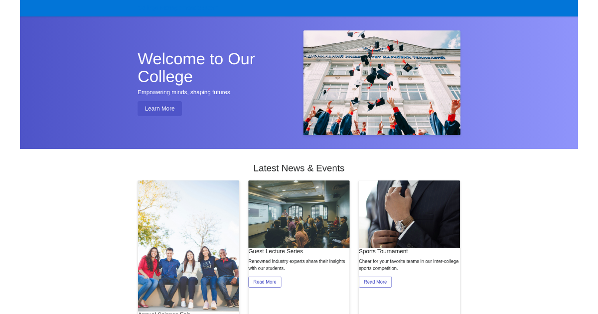 College Management Homepage - Free Html, Bootstrap Component