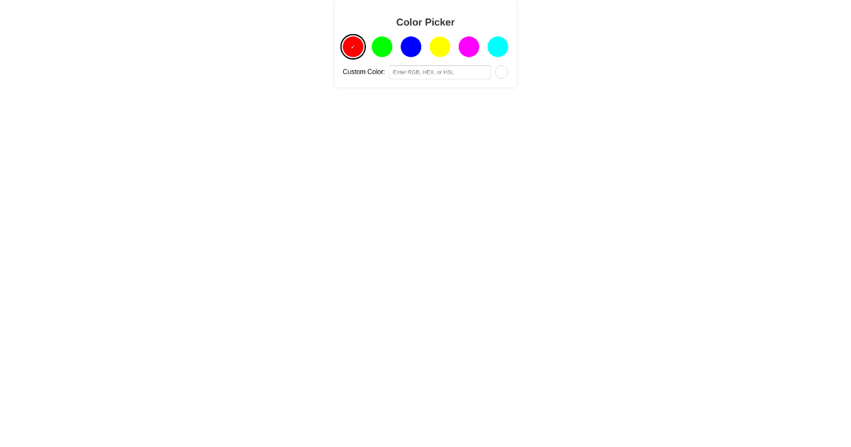 Color Picker Component - Free Angular, Css Component