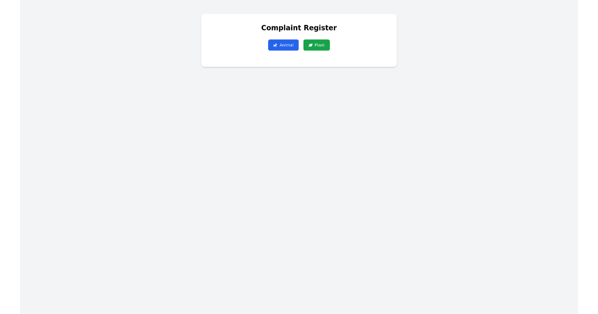 Complaint Register - Free React, Tailwind Component