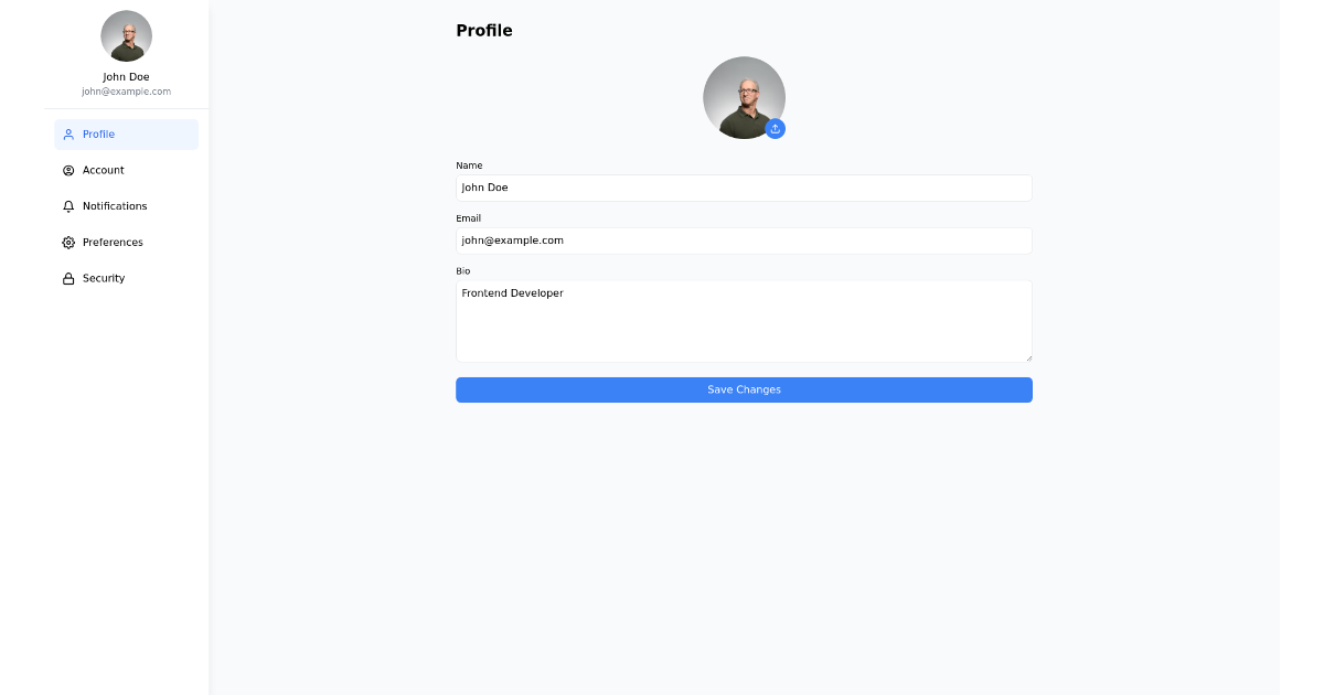 Dashboard Settings - Free React, Tailwind Component