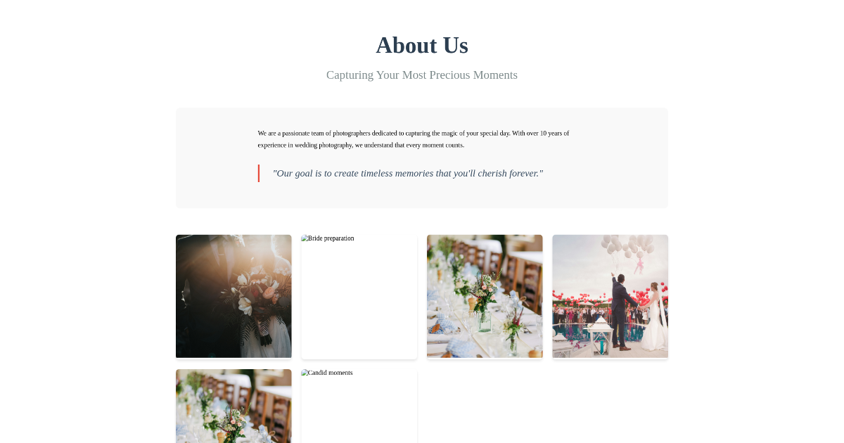 Wedding About Component - Free Angular, Css Component