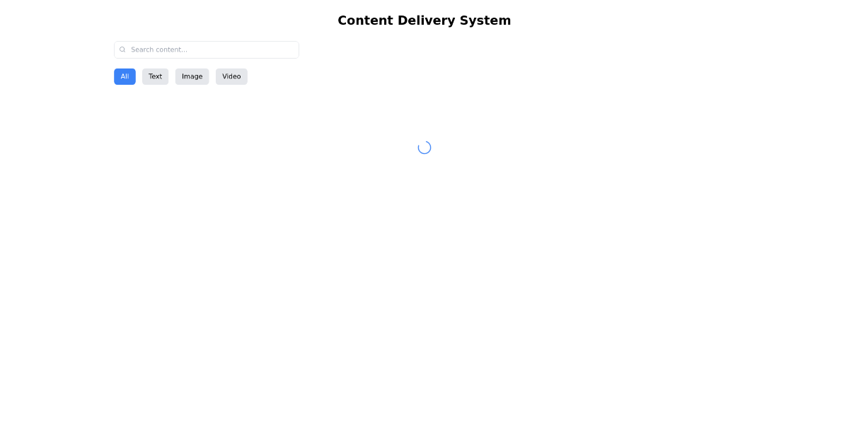 Content Delivery System - Free React, Tailwind Component