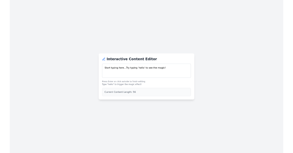 React ContentEditable Detection Component | Tailwind UI