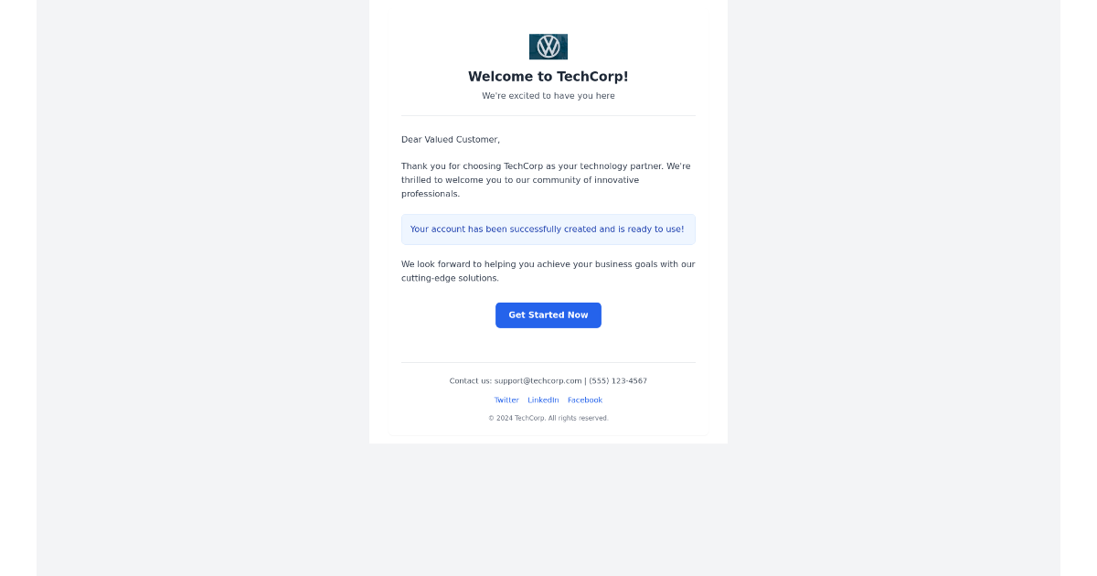 Corporate Email Template - Free Html, Tailwind Component