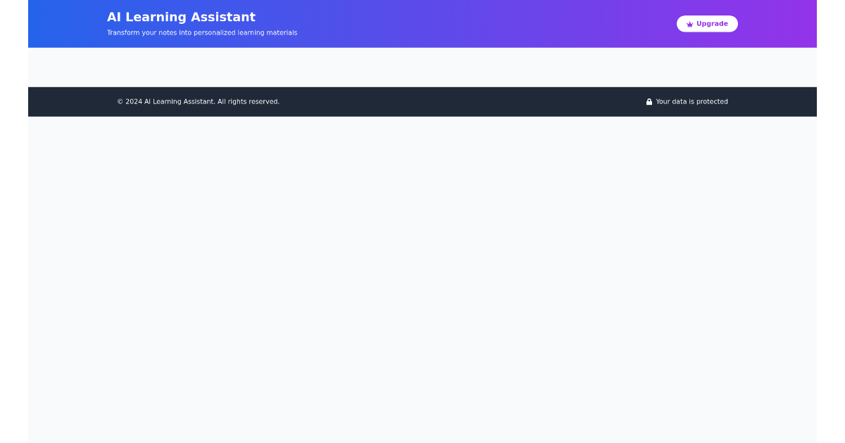 A I Learning App - Free React, Tailwind Component