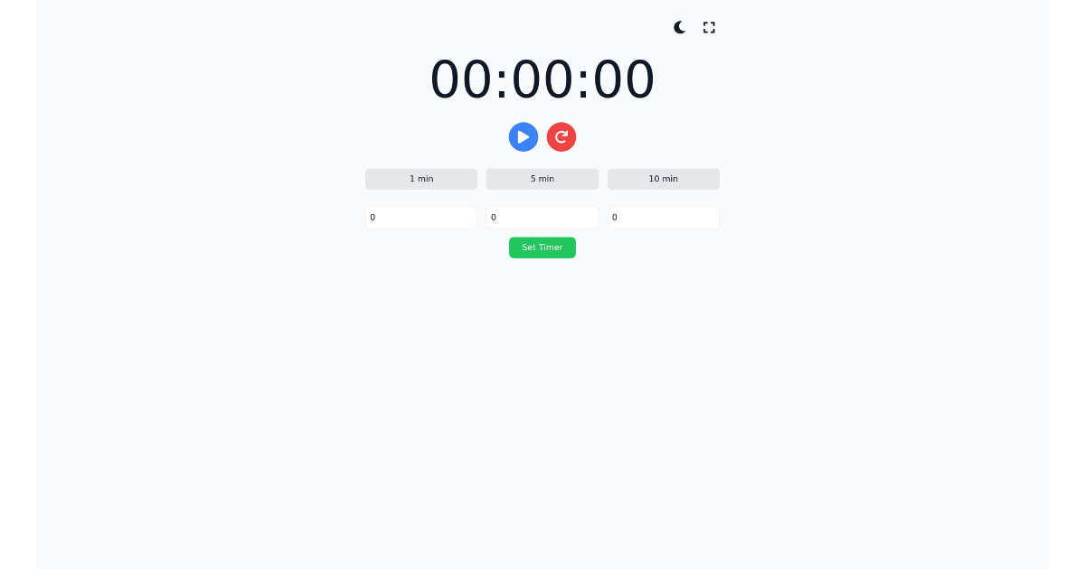 Minimalist Timer - Free React, Tailwind Component