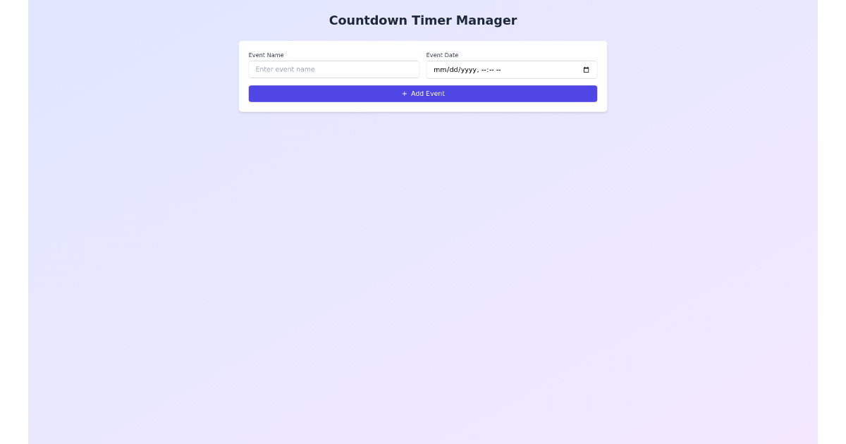 Countdown Manager - Free React, Tailwind Component