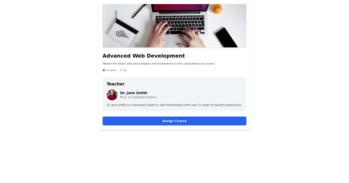 Course Detail Section - Free React, Tailwind Component