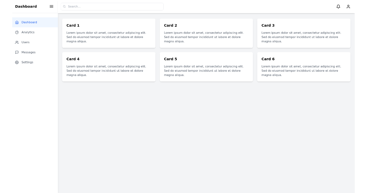 Build a Responsive Dashboard with Sidebar and Header in React & Tailwind CSS