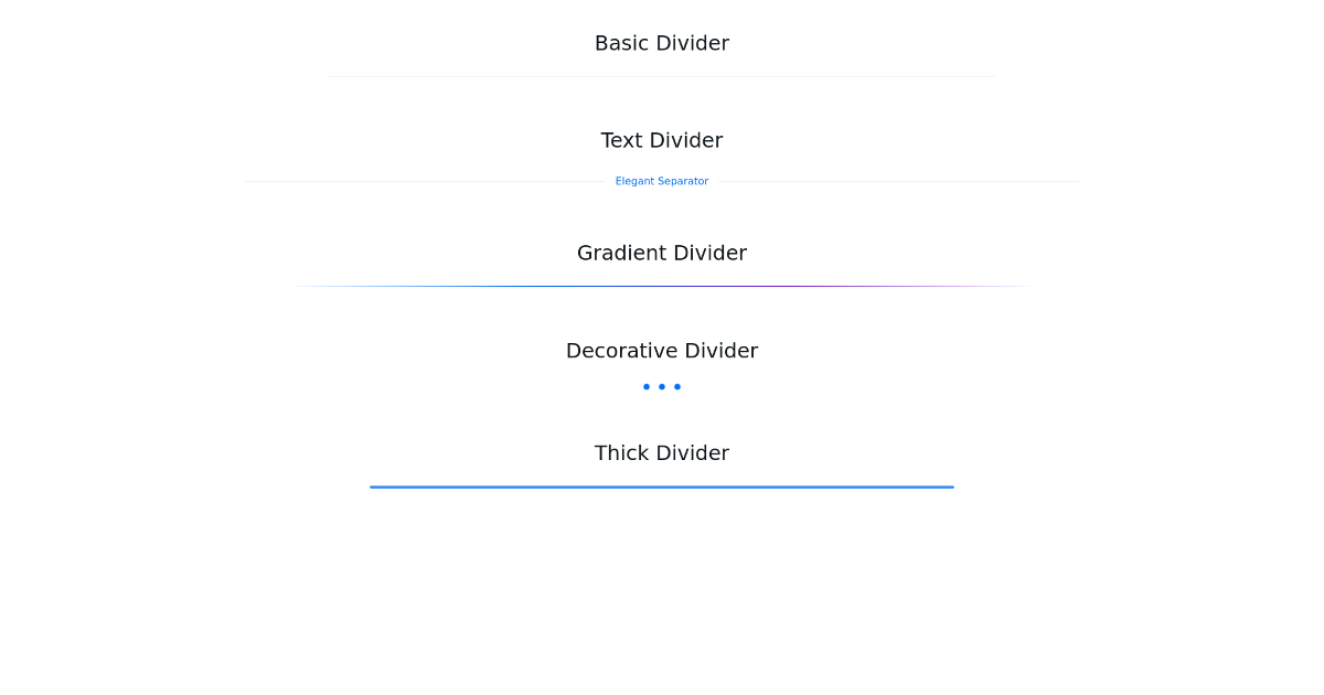 Enhanced Divider Collection - Free Html, Bootstrap Component