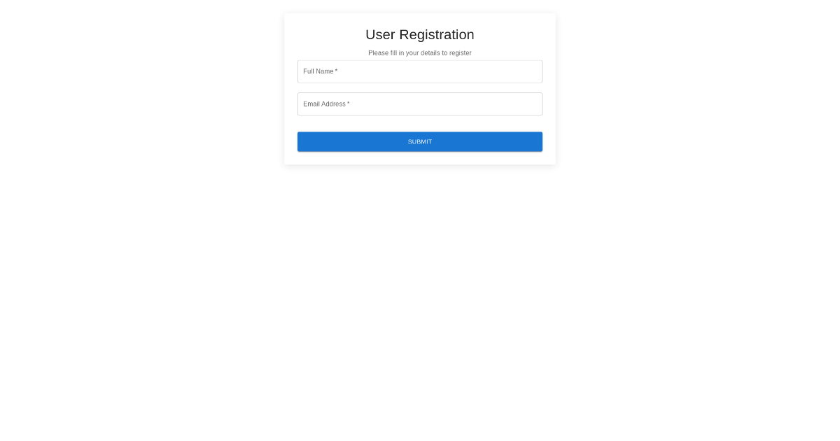React MUI Form with Name, Email, and Submit Button