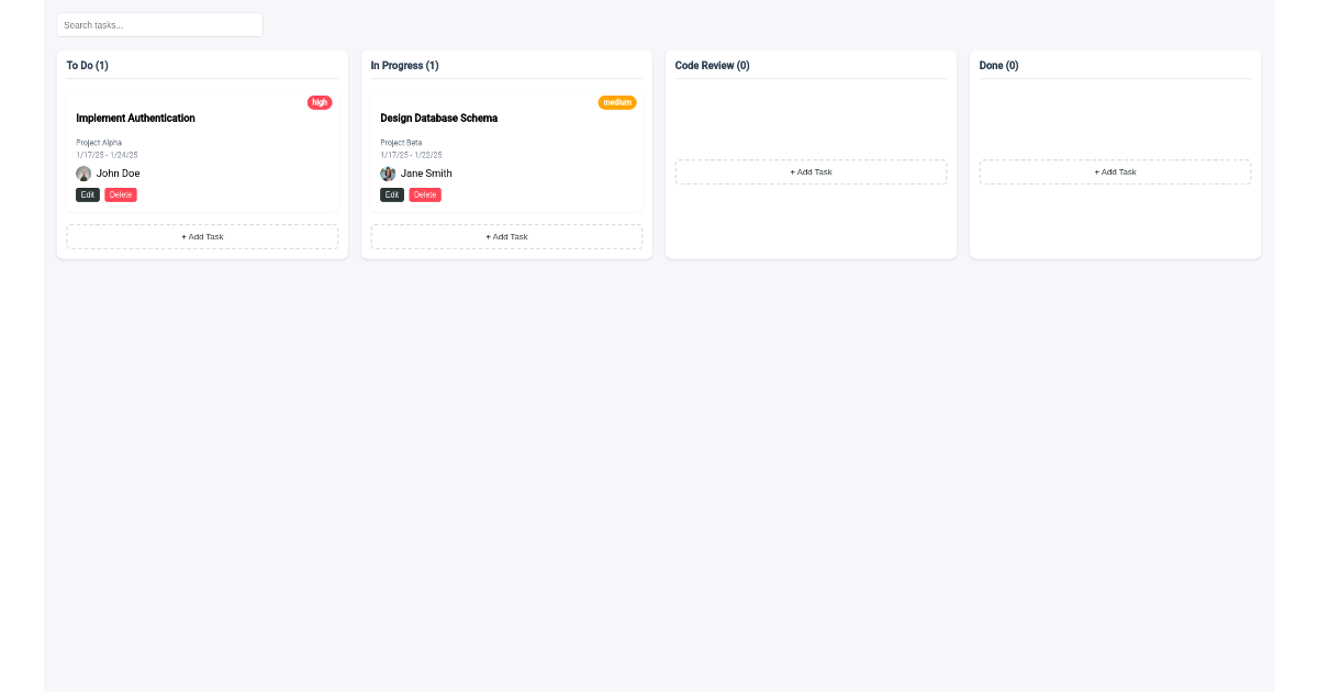 Angular Kanban Board Component for Project Management