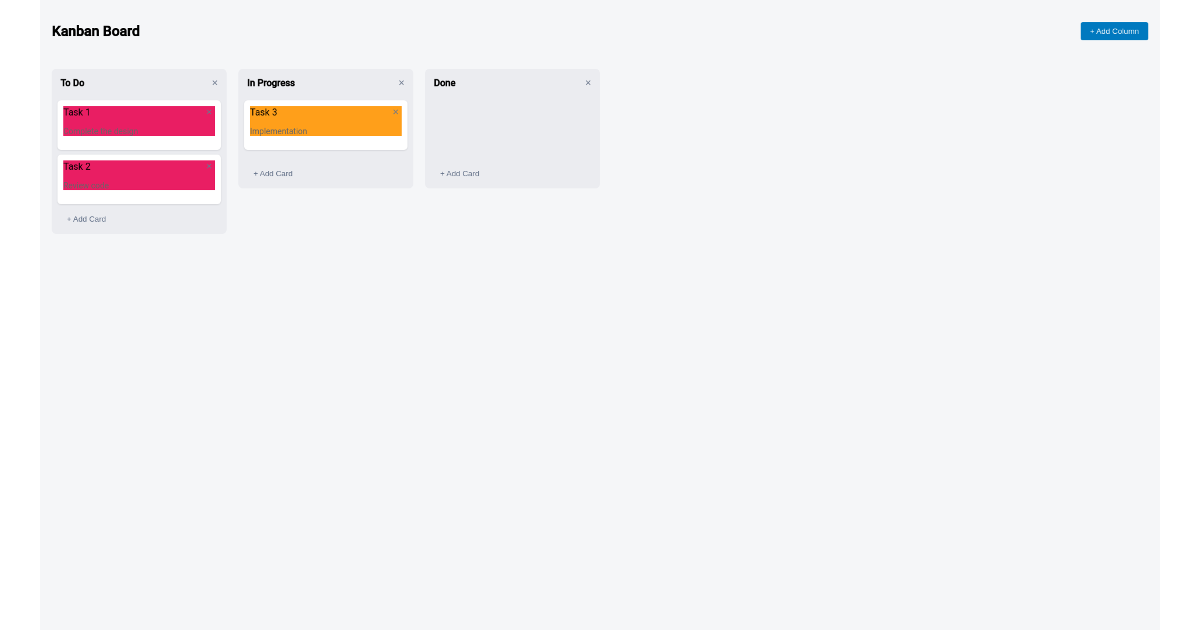 Kanban Board - Free Angular, Css Component