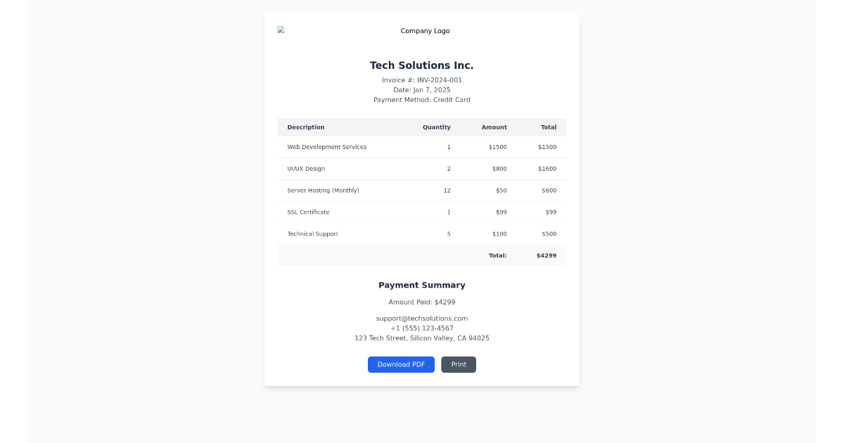 Create an Invoice Receipt Template with Angular and Tailwind CSS