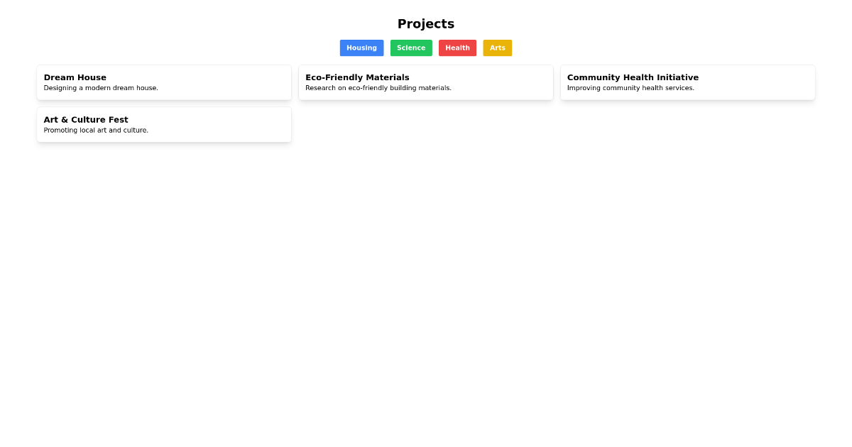 Project Grid - Free React, Tailwind Component