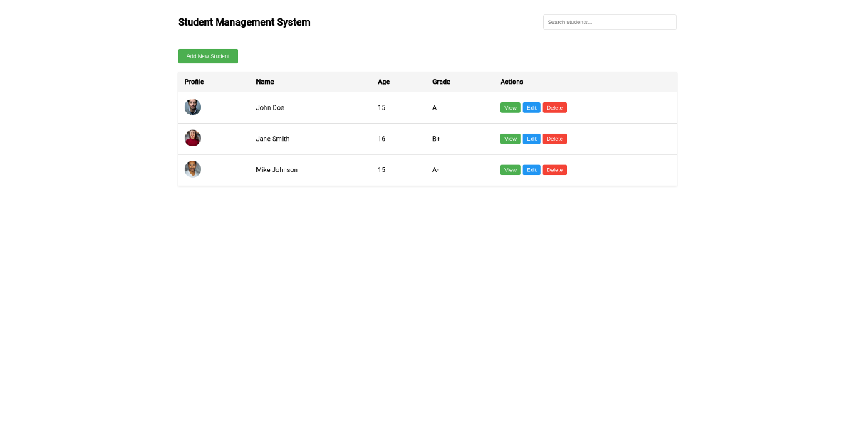 Student Information System - Free Angular, Css Component