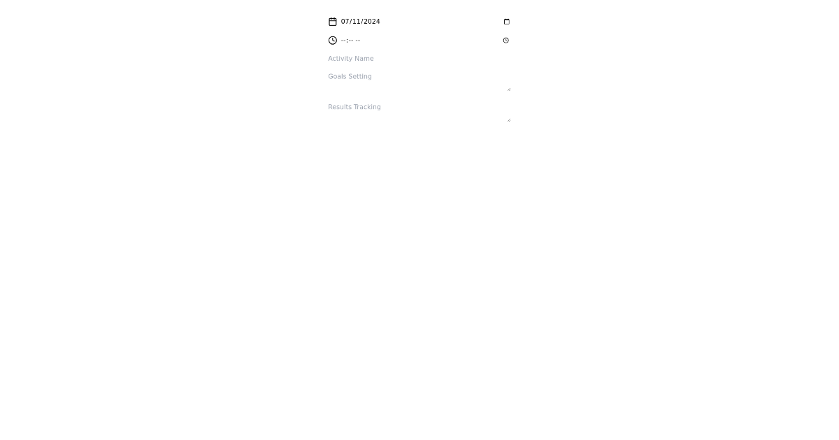 Activity Input Form - Free React, Tailwind Component