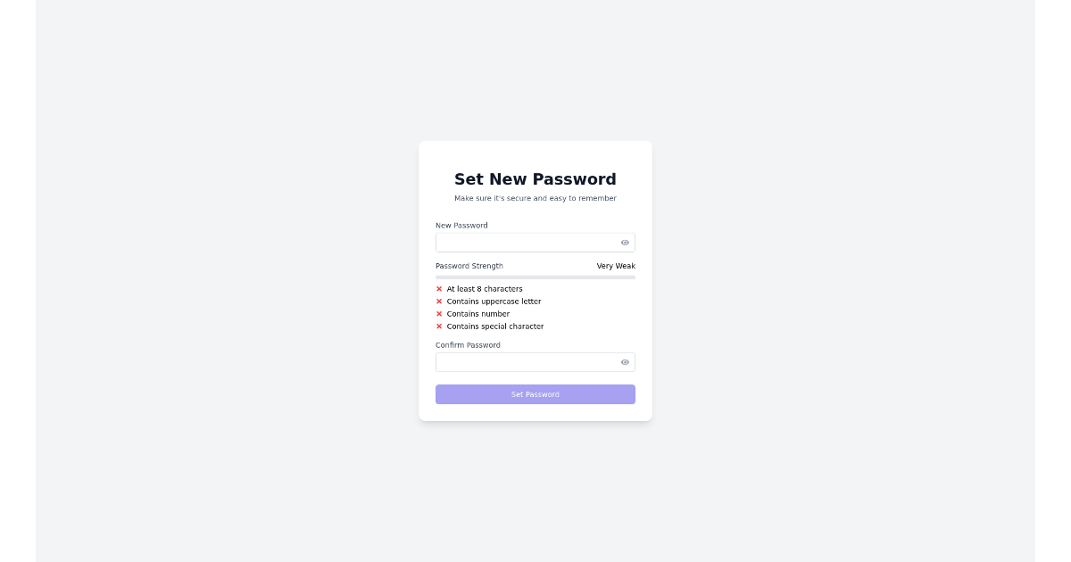 Set Password - Free React, Tailwind Component