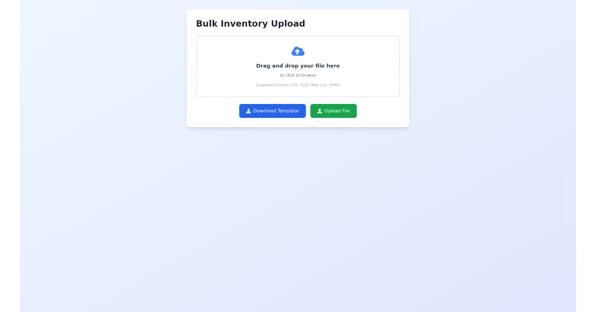 Inventory Upload Component - Free Html, Tailwind Component